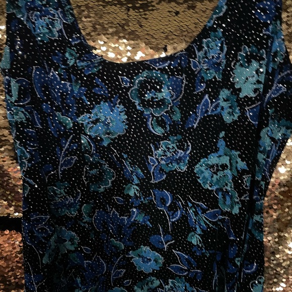 Alex Evenings | Tops | Y2k Blue Slinky Floral Print Tank Top By Alex ...